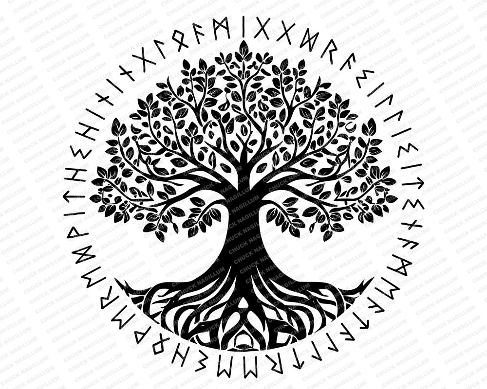 Norse Tree SVG JPG PNG Yggdrasil Sacred Tree Viking Art Sublimation the ...