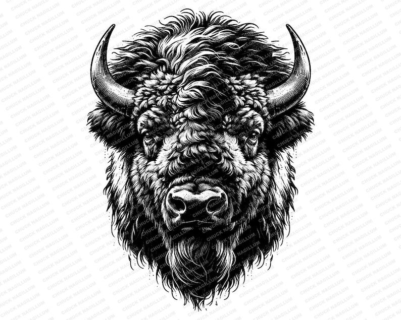 Buffalo Portrait | SVG PNG JPG | Bison Download | Buffalo Design ...
