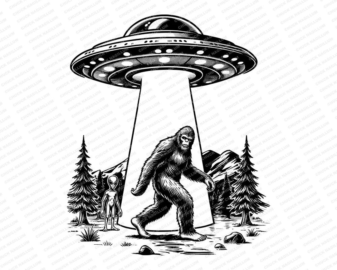 UFO Bigfoot | SVG PNG Jpg | Bigfoot Alien | Bigfoot Download | U.F.O ...
