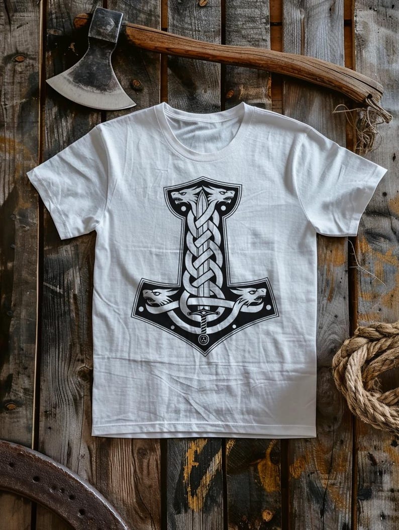 Mjolnir SVG PNG JPG Thor's Hammer Thor T-shirt Design Viking Sword ...