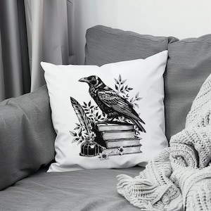 Raven on Books | SVG PNG JPG | Raven | Sublimation Print | Raven Book ...
