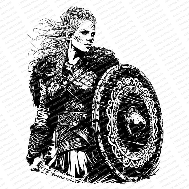 Viking Shield Maiden Art - Etsy