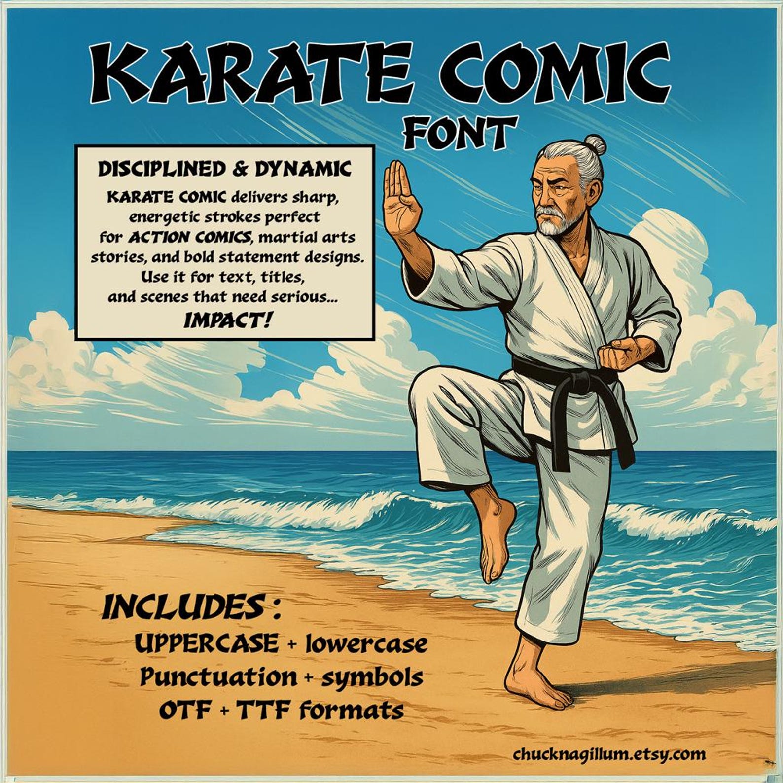 Karate Font | OTF/TTF/PNG | Karate Comic Font | Bold Font | Comicbook ...