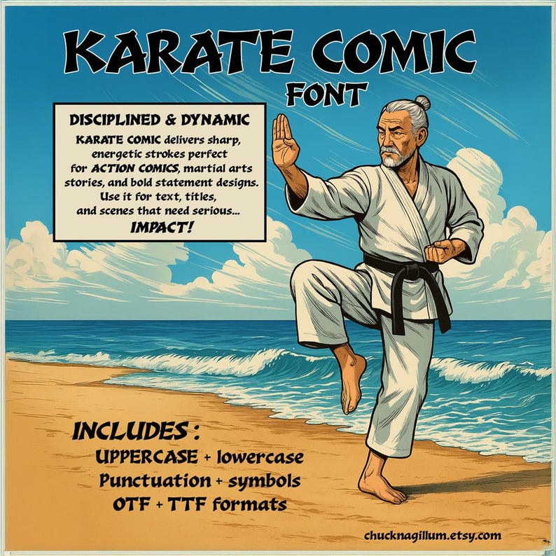 Karate Font | OTF/TTF/PNG | Karate Comic Font | Bold Font | Comicbook ...