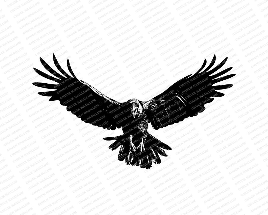 Raven Flying | SVG PNG JPG | Raven | Raven Design | Raven Wings | Raven ...
