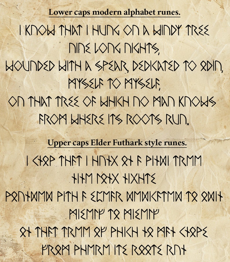 Viking Font OTF/TTF Elder Futhark Nordic Font Rune Alphabet Runes Norse ...