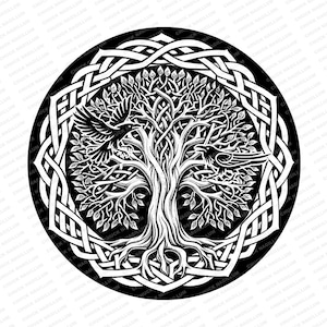 Viking Tree | SVG PNG JPG | Yggdrasil | Odin Ravens | Viking Art ...