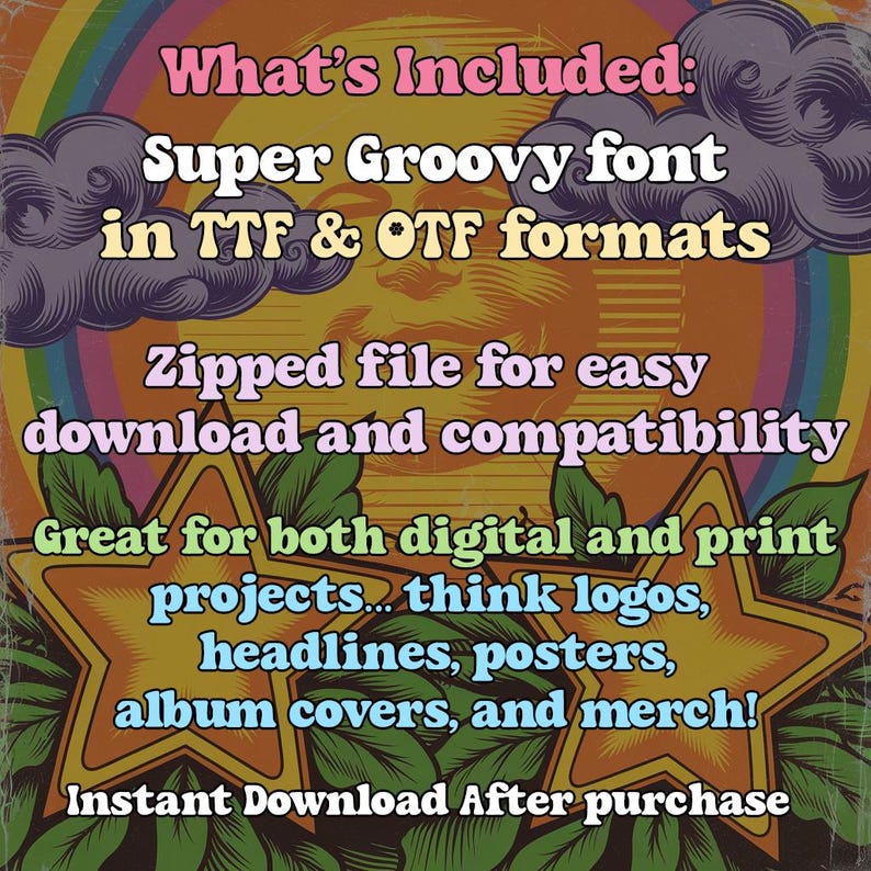 Super Groovy Font | TTF OTF SVG | Retro | Funky 1970s Font | Nostalgia ...