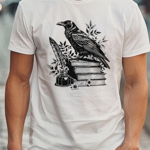 Raven on Books | SVG PNG JPG | Raven | Sublimation Print | Raven Book ...
