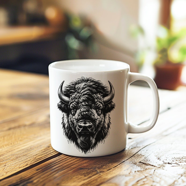 Buffalo Portrait | SVG PNG JPG | Bison Download | Buffalo Design ...