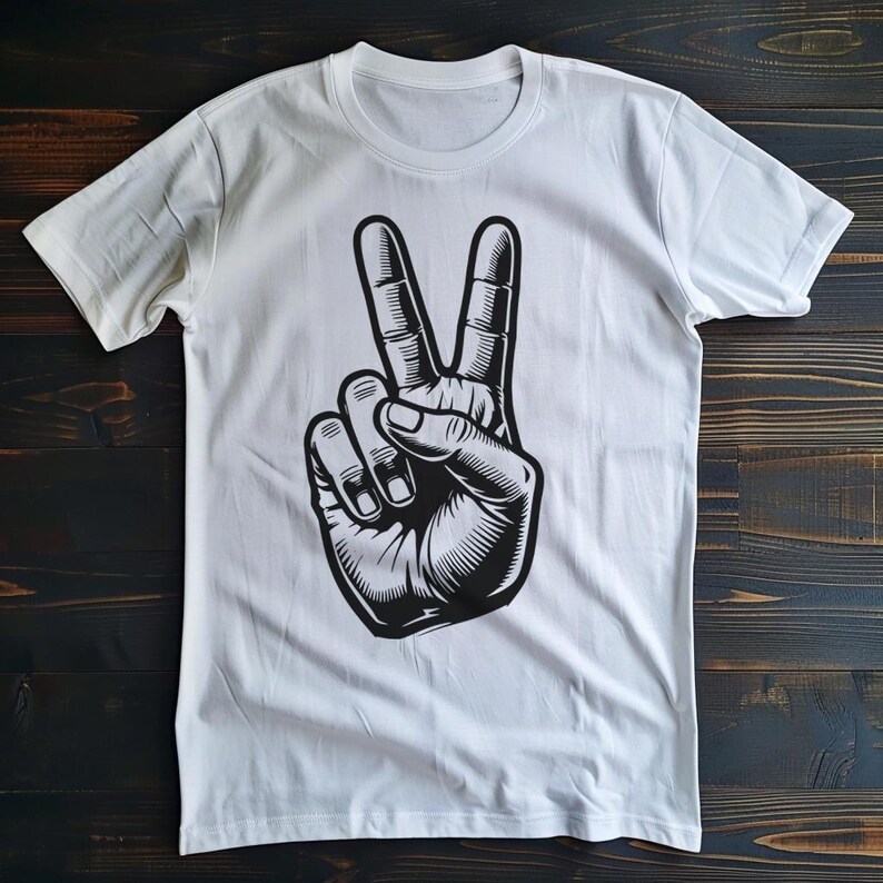 Peace Sign Hand | SVG PNG JPG | Retro Hand Art | 70s Peace Symbol ...