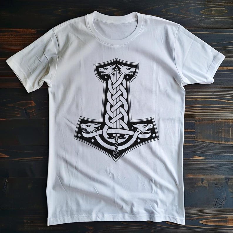 Mjolnir SVG PNG JPG Thor's Hammer Thor T-shirt Design Viking Sword ...