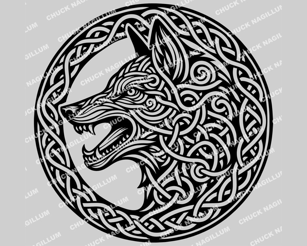 Celtic Wolf SVG Fenrir SVG Viking Wolf Svg Norse Mythology Svg File ...