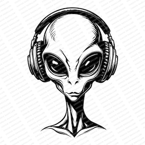 Alien Headphones | SVG PNG JPG | Headphones Alien | Alien | Alien T ...