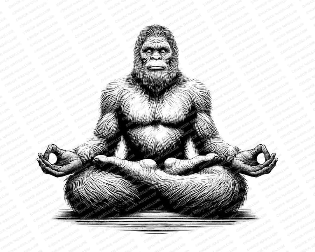 Bigfoot SVG JPG PNG Zen Squatch Yoga Bigfoot Yoga Yeti T-shirt Art ...