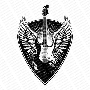 Guitar Wings | SVG PNG JPG | Angel Wings | Electric Guitar | Music Art ...