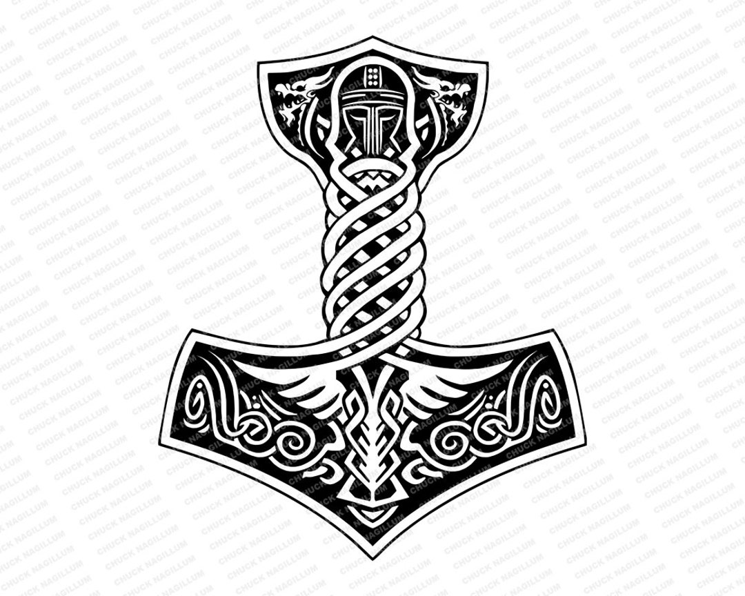 Mjolnir | SVG PNG JPG | Thor's Hammer | Thor T-shirt Design | Viking ...