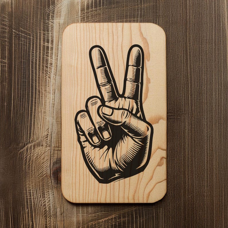 Peace Sign Hand | SVG PNG JPG | Retro Hand Art | 70s Peace Symbol ...