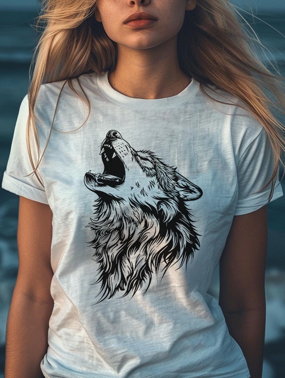 Wolf Howling | SVG PNG JPG | Wolf T-shirt Design | Wolf Print | Wolf ...