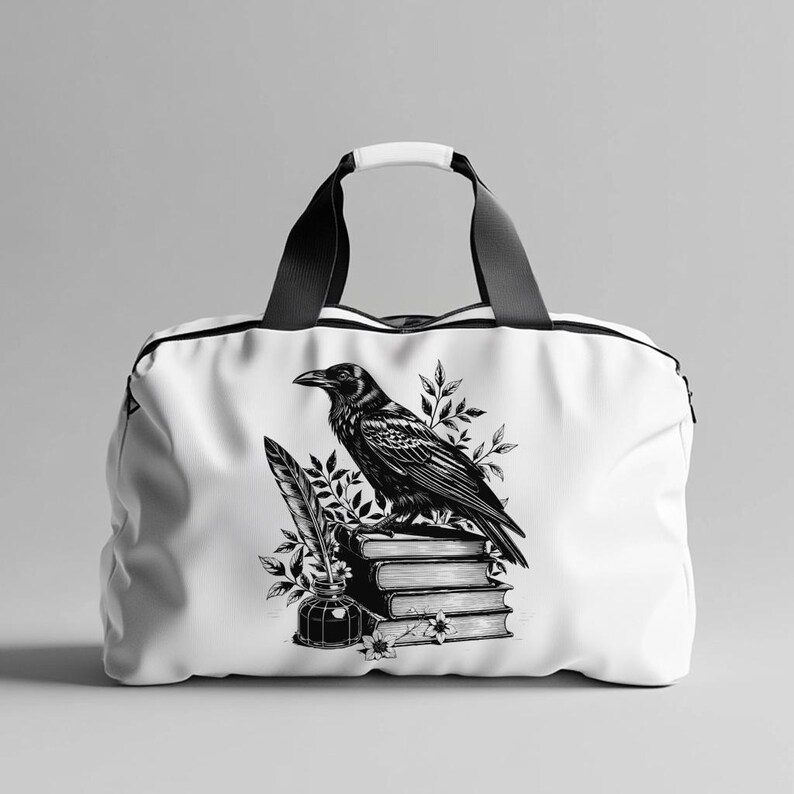 Raven on Books | SVG PNG JPG | Raven | Sublimation Print | Raven Book ...