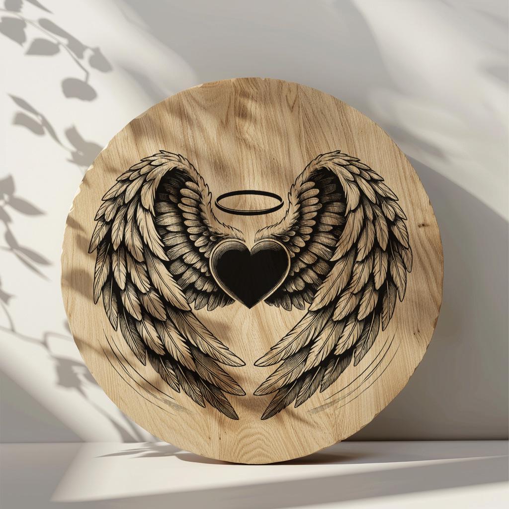 Angel Wings Heart | SVG PNG JPG | Angel Halo Print | Angel Wings ...