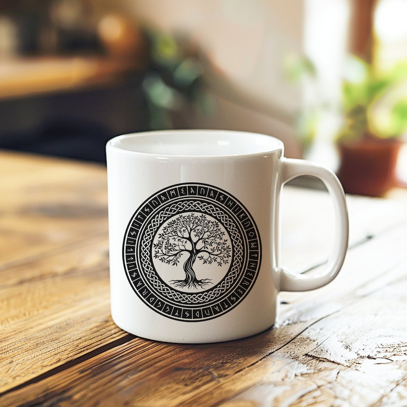 Viking Tree SVG JPG PNG Yggdrasil Sacred Tree Norse Art Sublimation the ...