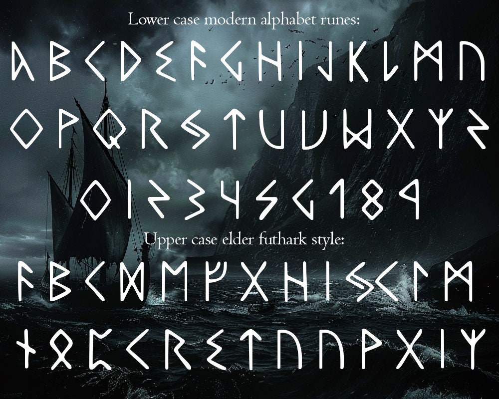Viking Font OTF/TTF Elder Futhark Nordic Font Rune Alphabet Runes Norse Runes Futhark Runic - Etsy