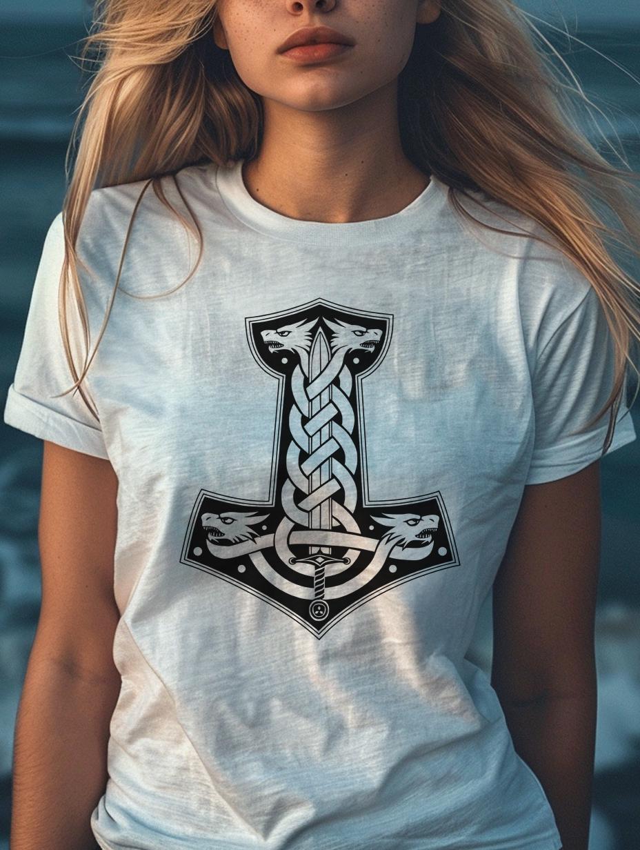 Mjolnir SVG PNG JPG Thor's Hammer Thor T-shirt Design Viking Sword ...