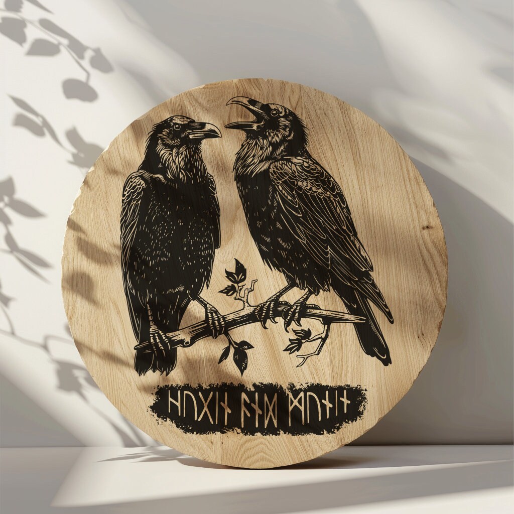 Ravens SVG JPG PNG Hugin and Munin Odin's Ravens Raven Art Raven ...