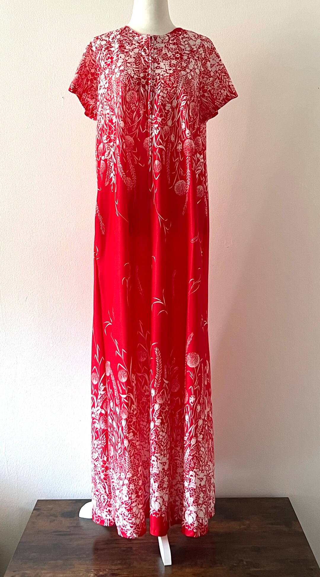 VINTAGE 60s/70s Elaine Sklar Full Length Dressing Gown, House Dress Sz ...