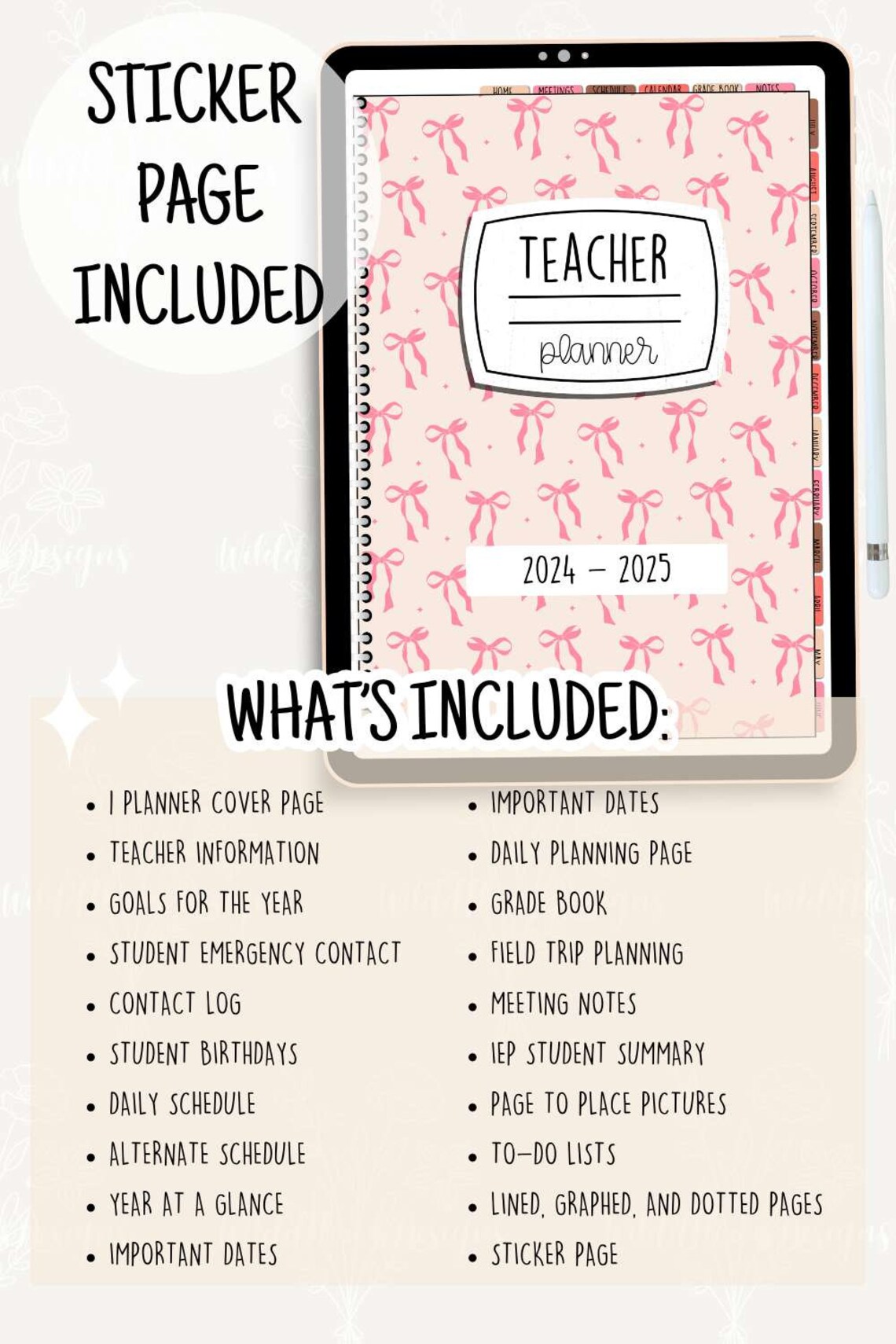 Digital Teacher Planner I 2024-2025 School Year I Digital Download I ...