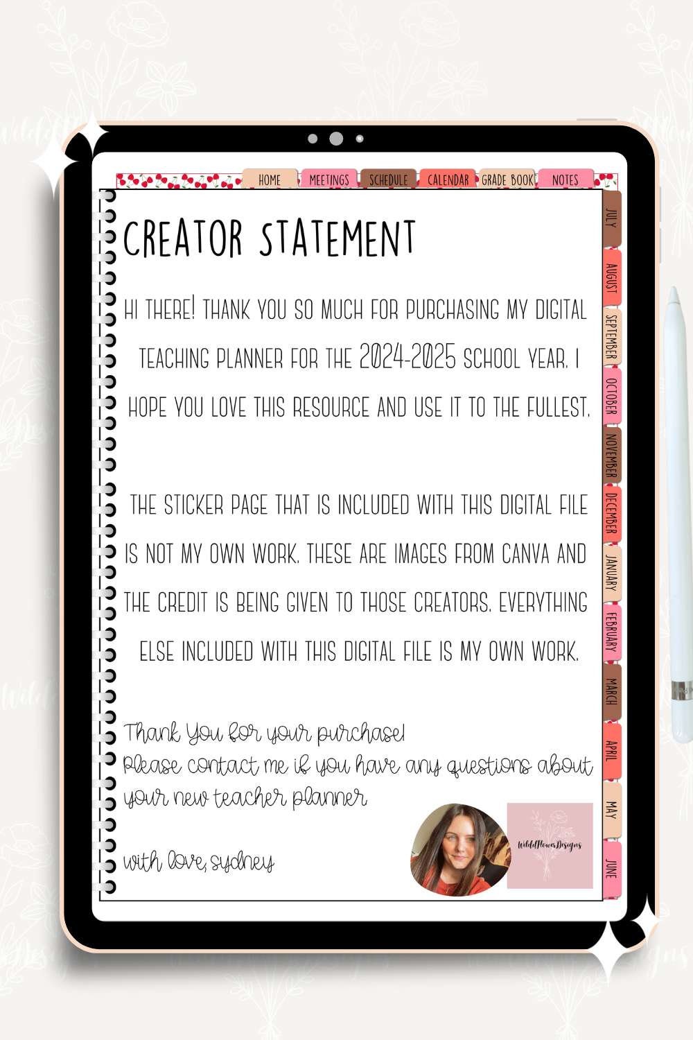 Digital Teacher Planner I 2024-2025 School Year I Digital Download I ...