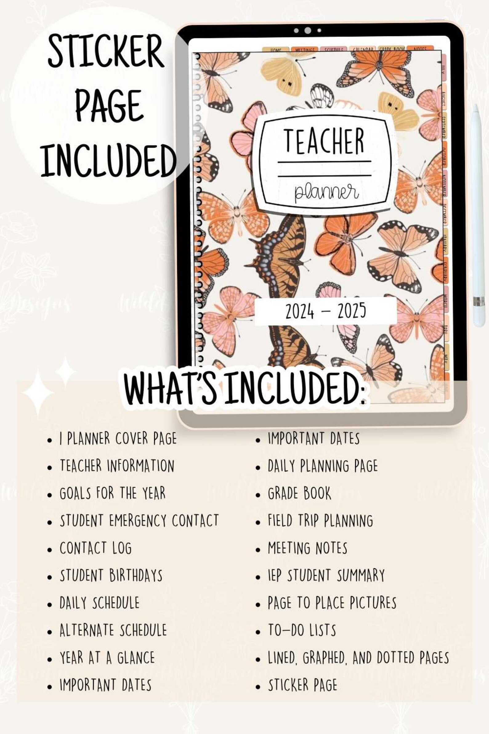Digital Teacher Planner I 2024-2025 School Year I Digital Download I ...