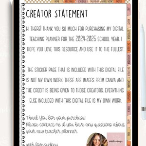 Digital Teacher Planner I 2024-2025 School Year I Digital Download I ...