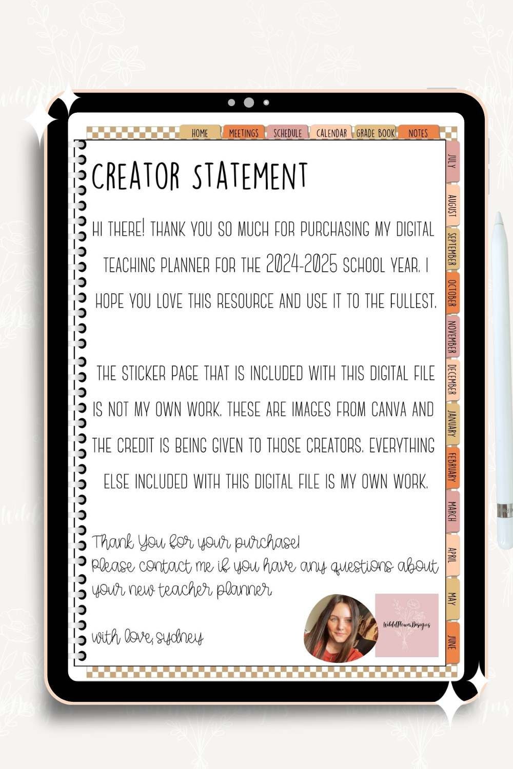 Digital Teacher Planner I 2024-2025 School Year I Digital Download I ...