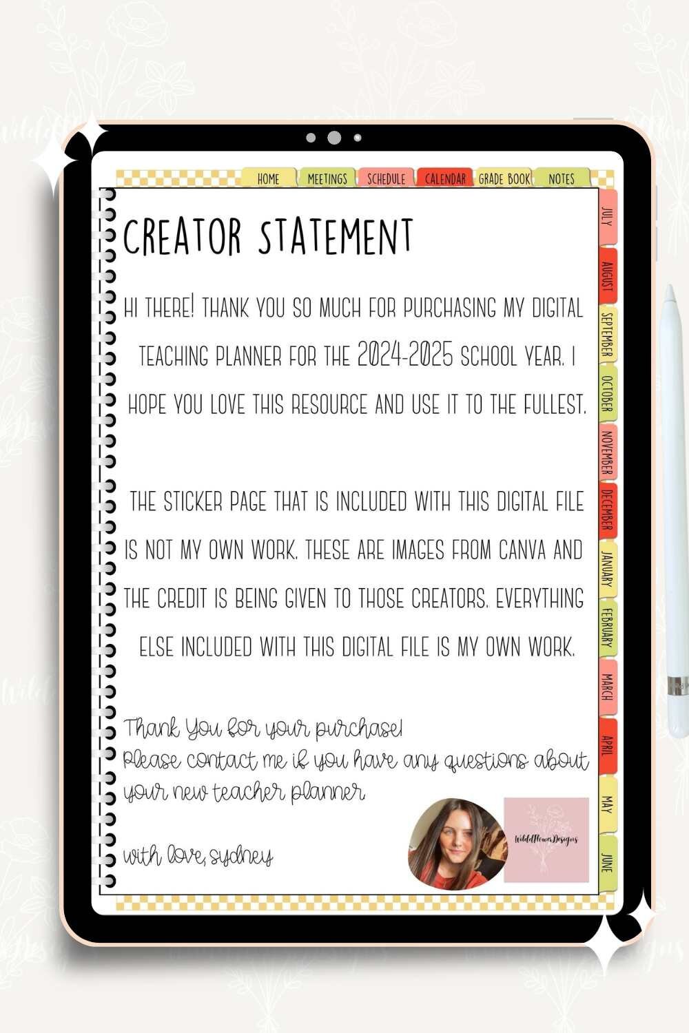 Digital Teacher Planner I 2024-2025 School Year I Digital Download I ...