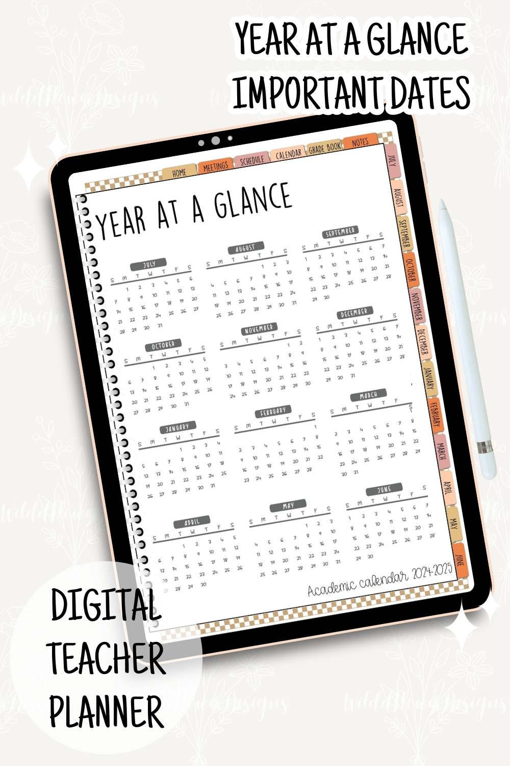 Digital Teacher Planner I 2024-2025 School Year I Digital Download I ...