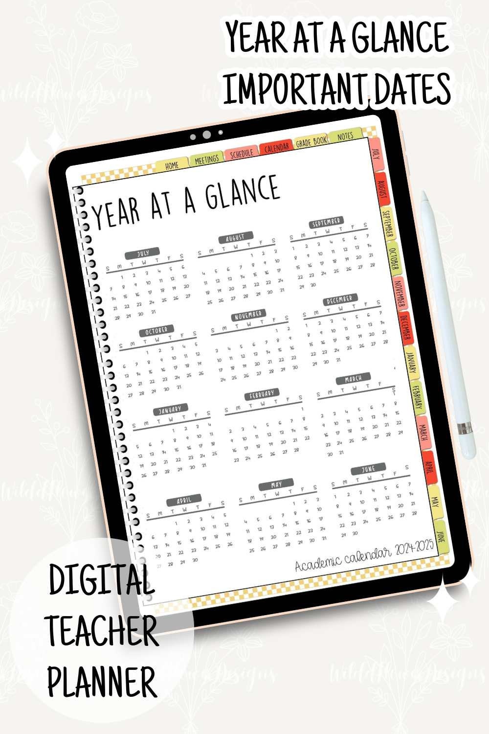 Digital Teacher Planner I 2024-2025 School Year I Digital Download I ...