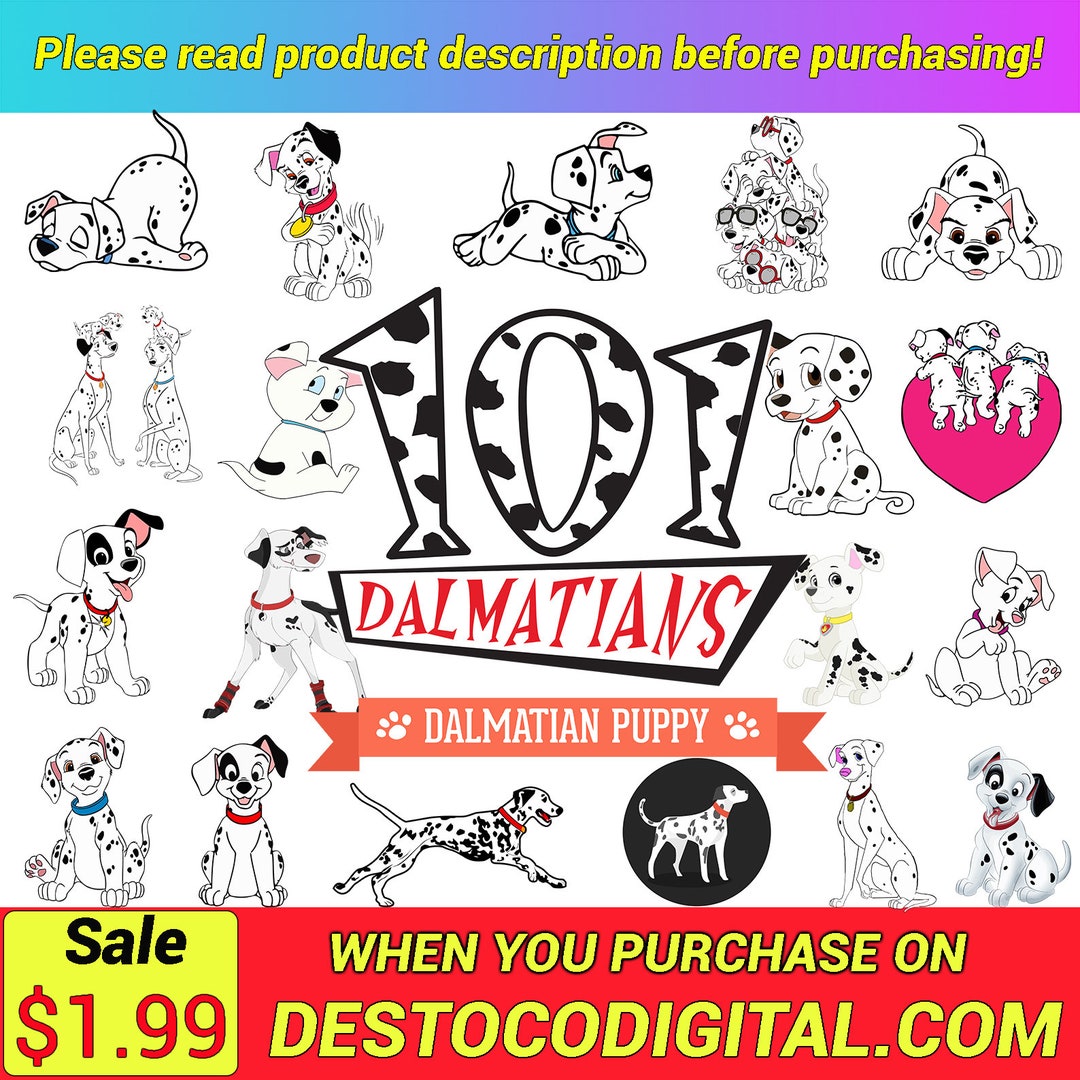 20 File101 Dalm.atian SVG Bundle, Cruella Clipart PNG, Dog Birthday Cut ...