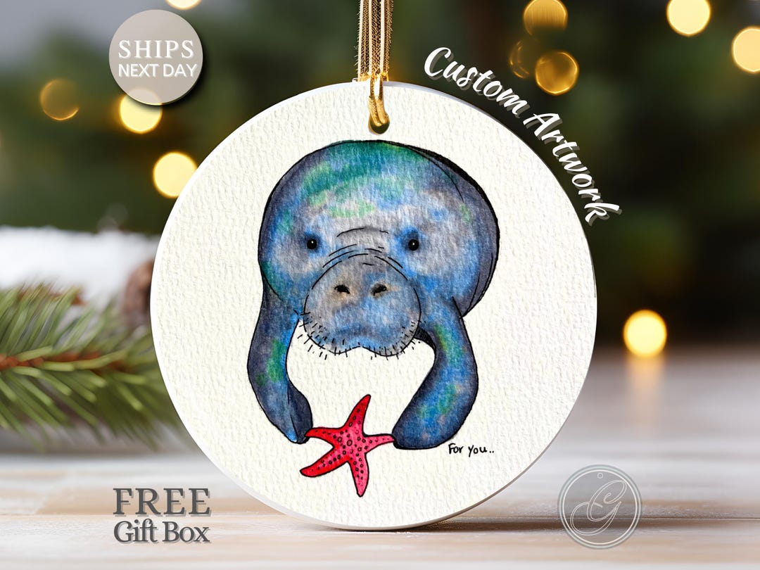 Manatee Christmas Ornament 2024 - Holiday Keepsake - Etsy