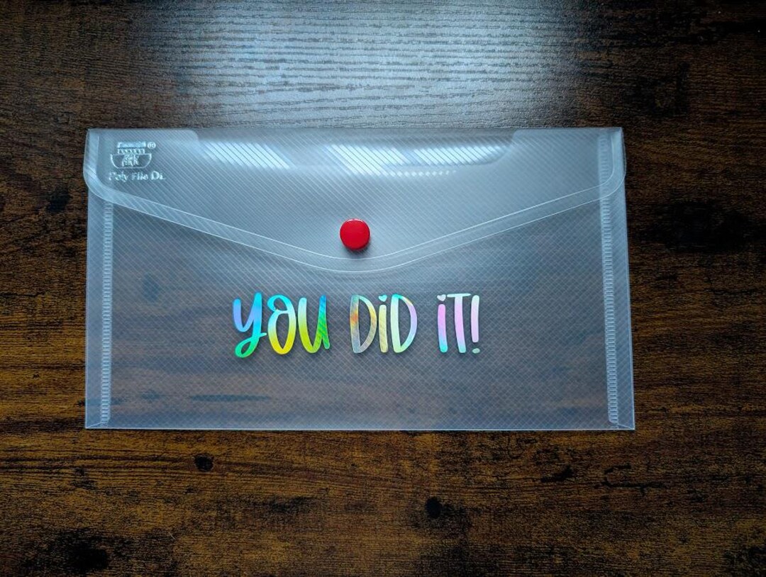 You Did It! Challenge Holder | Money Holder | Plastic Wallet - Etsy