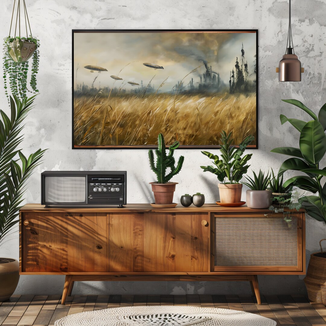 Pastoral Punk: Wall Art Field Painting Nature Printable Steampunk ...