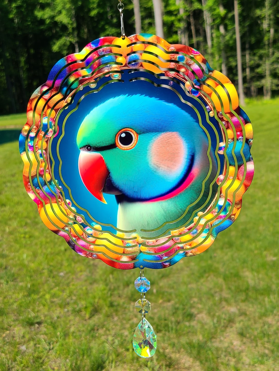 Outdoor Indian Ringneck Parrot Wind Spinner, Garden Yard Porch ...