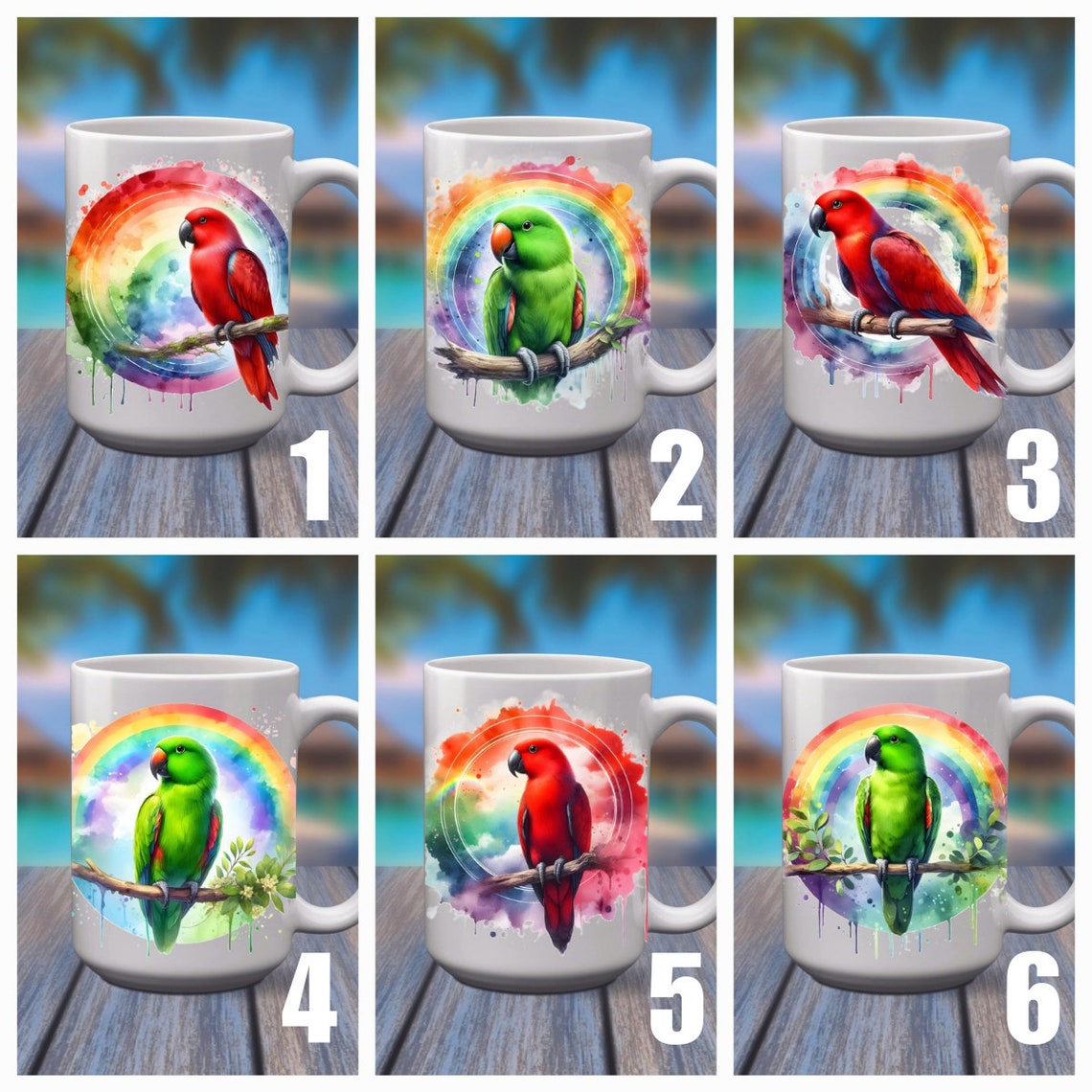 Eclectus Parrot Mug, Custom Mug, Bird Mug, 15 Ounce Mug, Eclectus ...