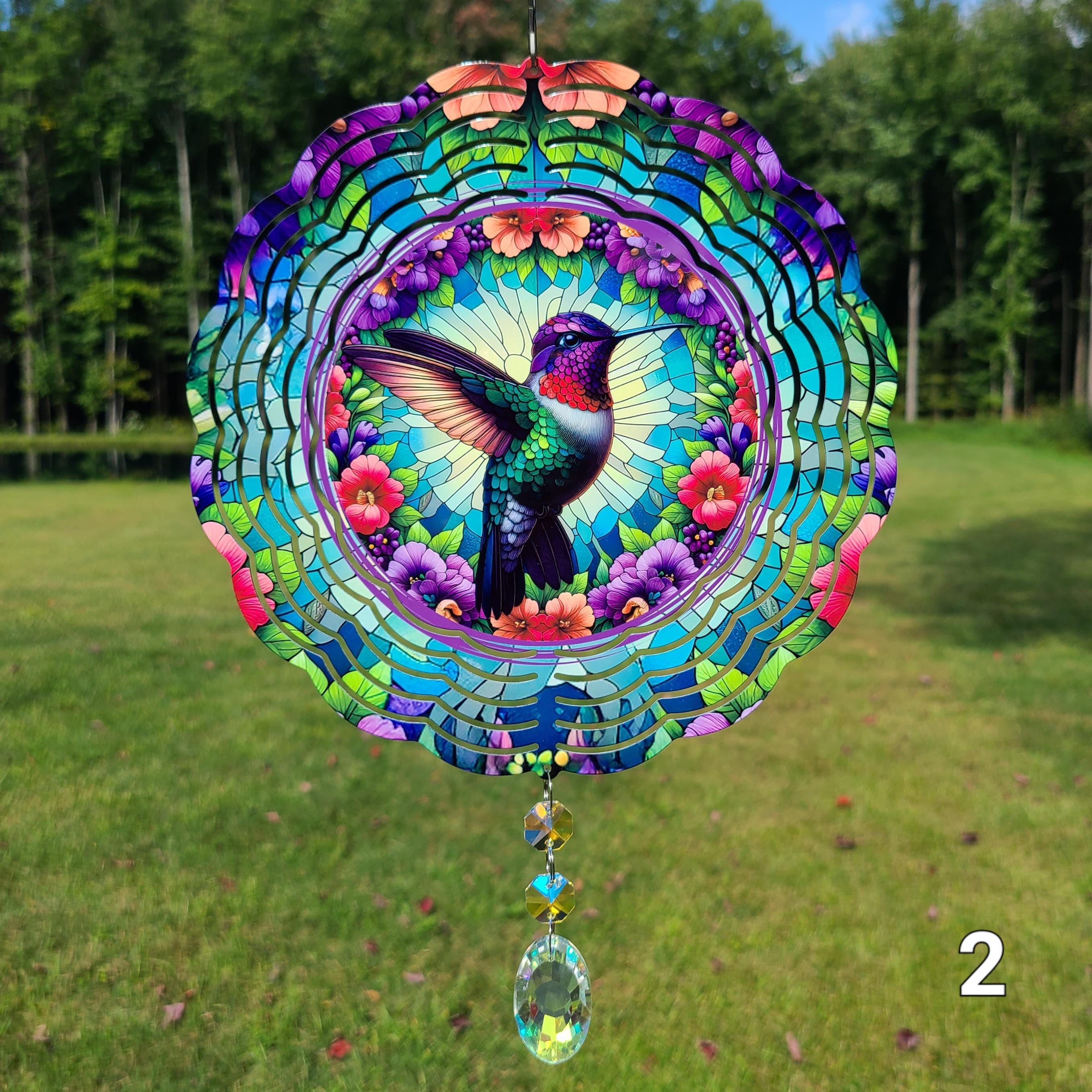Outdoor Hummingbird Wind Spinner, 3 Picture Options, Garden Porch Yard ...