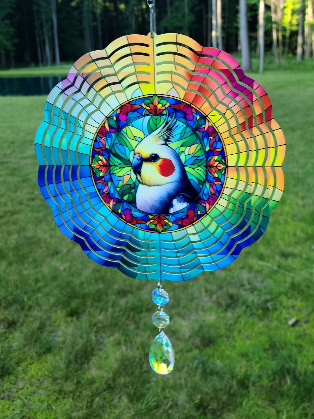 Cockatiel Parrot Wind Spinner, Colorful Outdoor Decor, Bird Lover Gift ...