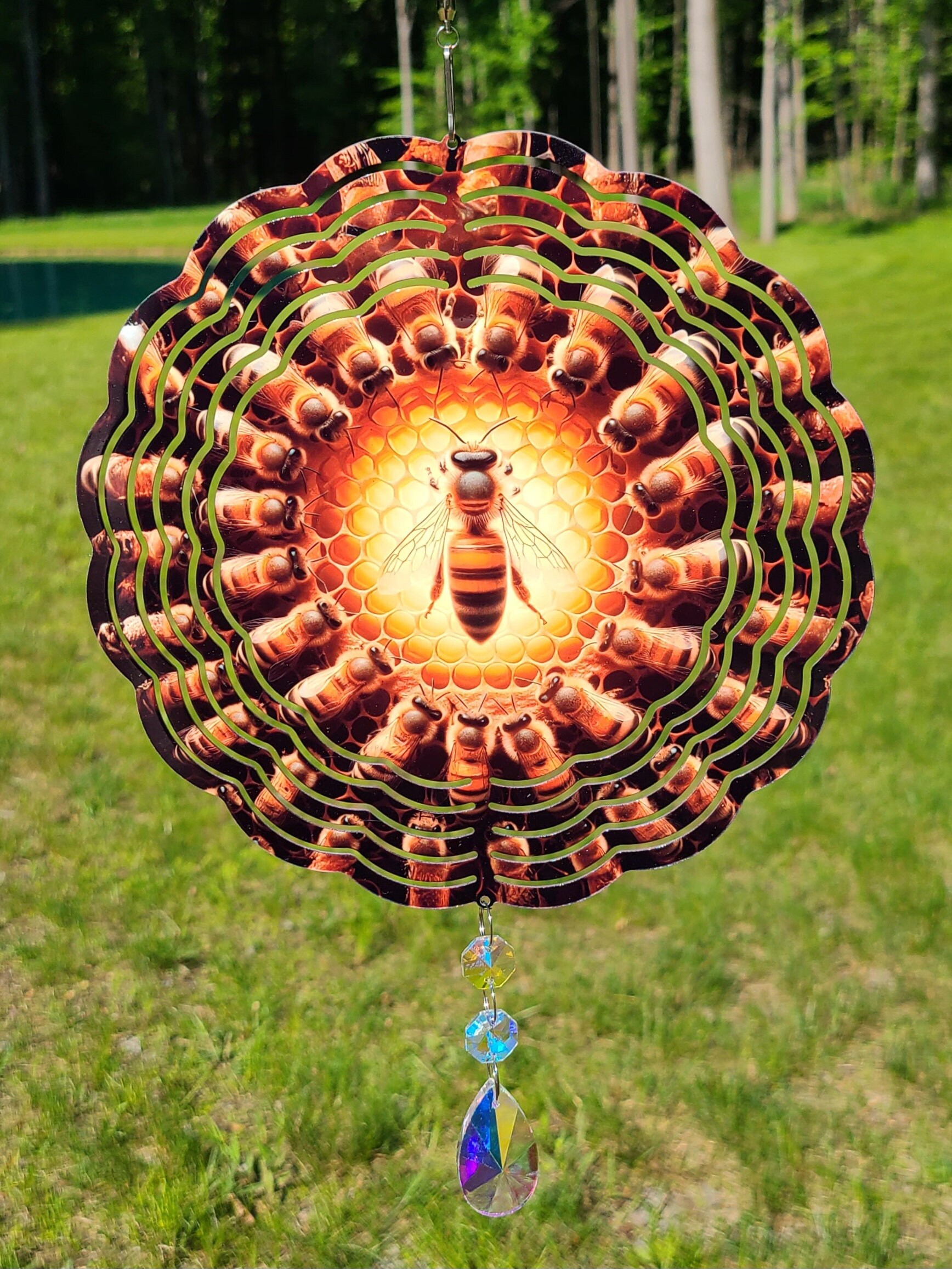 Honey Bee Wind Spinner, Aluminum UV Coated, Beekeeper Gift - Etsy