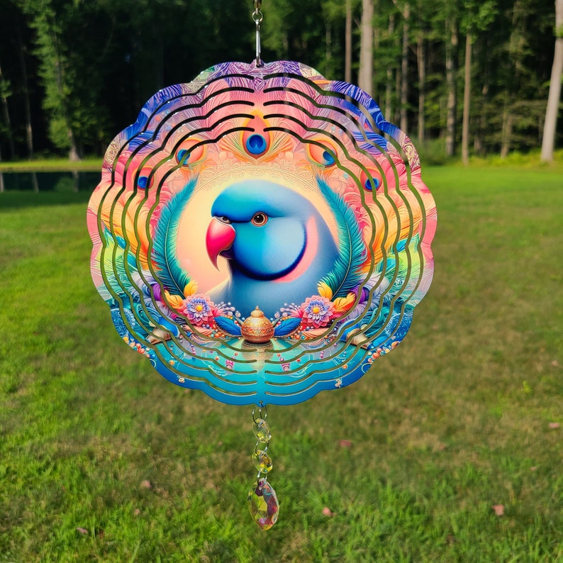 Outdoor Indian Ringneck Parrot Wind Spinner, Garden Yard Porch ...