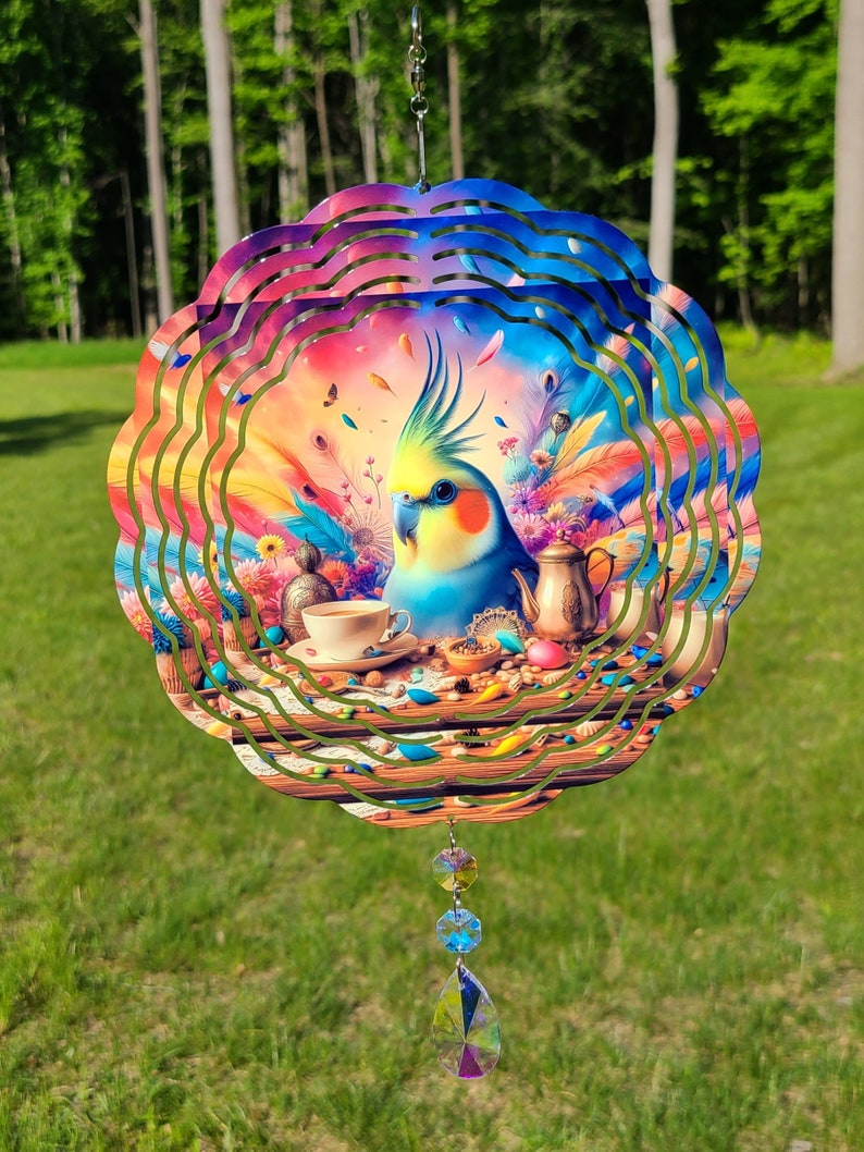 Outdoor Cockatiel Parrot Wind Spinner, Garden Porch Yard Decoration ...