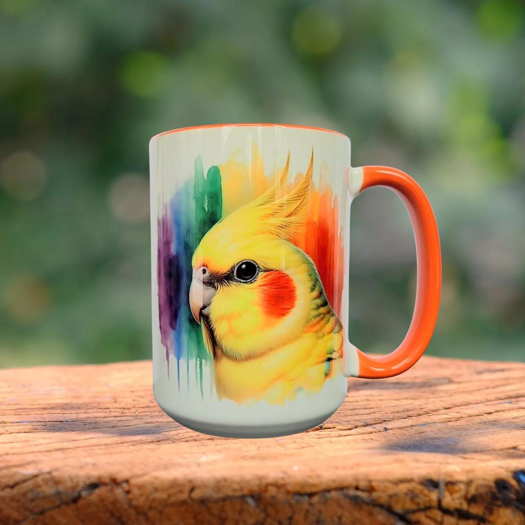 Cockatiel Coffee Mug, Colorful Bird Design, Gift for Bird Lover - Etsy